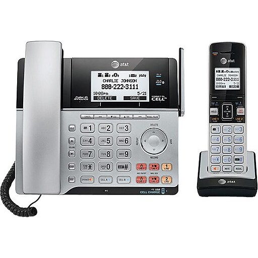 Atandt Tl86103 Dect 6 0 2 Line Expandable Corded Cordless Phone With
