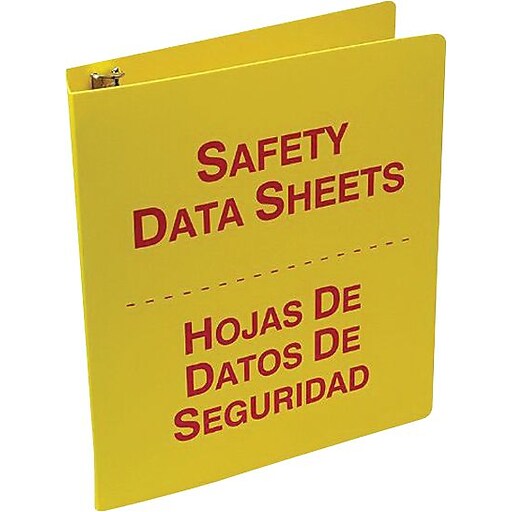 Accuform Safety Data Sheets 1 1/2" 3-Ring Non-View Binder, Red/Yellow ...