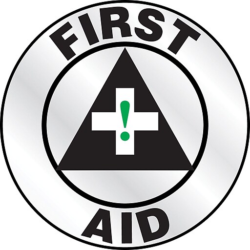 Accuform Emergency Response Reflective Helmet Sticker, FIRST AID, 2 1/4 ...