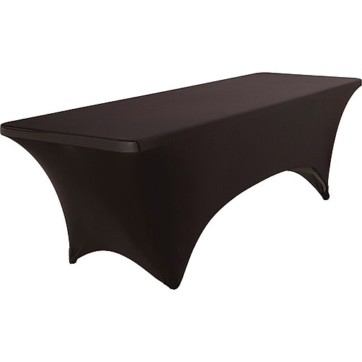 Iceberg 96"L x 30"W Stretch-Fabric Table Cover, Black (16531) | Staples