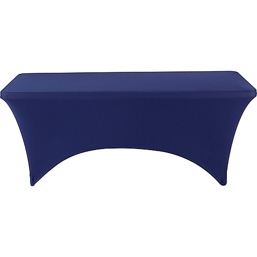 Iceberg 72"L x 30"W Stretch-Fabric Table Cover, Blue (16526) | Staples