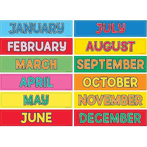 Hygloss® Monthly Calendar Cards, 12/Pkg | Staples