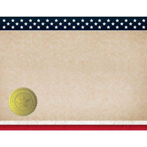 Great Papers Patriotic Certificates, 8.5" x 11", Multicolor, 25/Count ...
