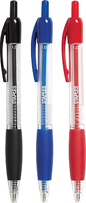 Staples® Ballpoint Retractable Grip Pens, Medium, 1.0mm, Assorted, 50pk ...