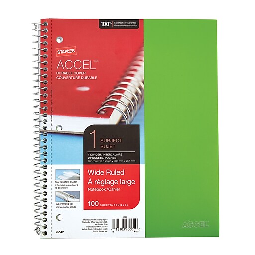 Shop Staples For Staples® Accel Durable Poly Cover 1 Subject Notebook