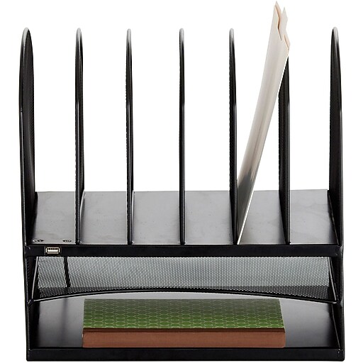 Safco Onyx 2 Horizontal/6 Upright Mesh Desk Organizer, Black (3233BL ...
