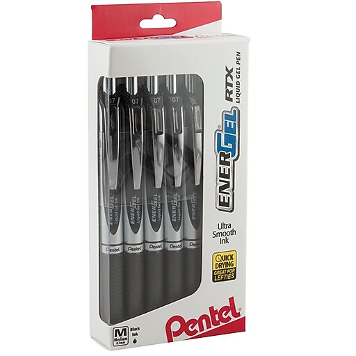 Pentel Roller Ball Pen, Medium Point, Black Ink, Dozen (BL77PC12A1 ...