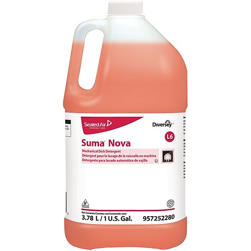 SUMA Nova Dishwasher Detergent Liquid, Clean Scent, 4/Carton (957252280 ...
