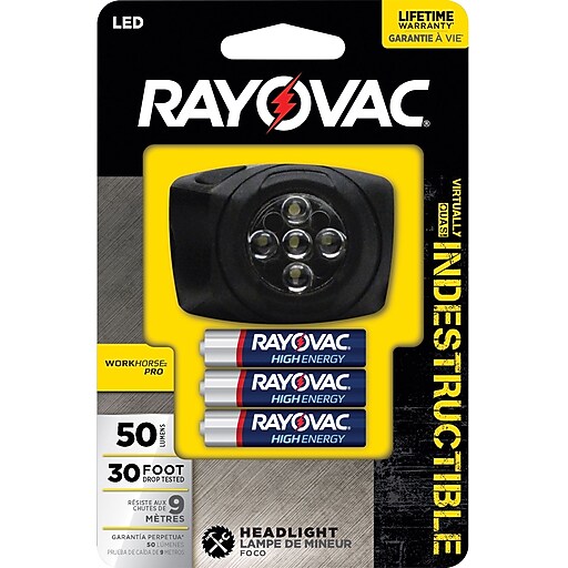 Rayovac® Workhorse™ Pro 3AAA Virtually Indestructible Headlight w ...