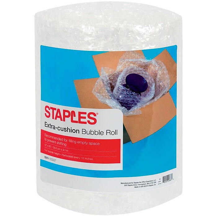 Staples 5 16 Bubble Roll 12 W x 30 L 27176 Staples