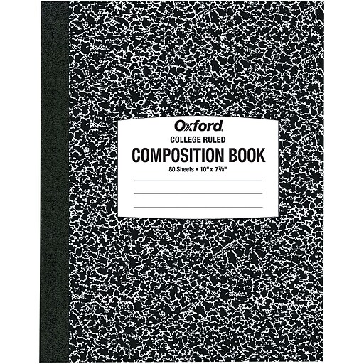 Oxford Composition Book, 7 7/8" x 10", College Ruled, 80 Sheets, Black ...