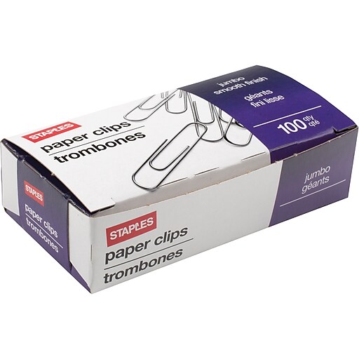 Staples® Jumbo Paper Clips, Smooth, 100/Box | Staples Staples® Jumbo Paper Clips, Smooth, 100/Box | Staples
