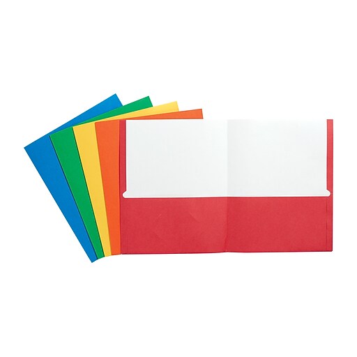 Staples Paper 2-Pocket Portfolio Folder, Assorted Colors (13017) | Staples