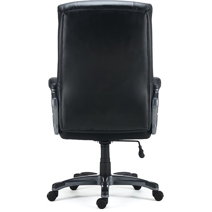 Staples Lockland Ergonomic Leather Managers Big Tall Chair 400 lb. Capacity Black 58067 Staples