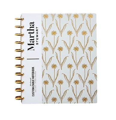 Martha Stewart Grey Floral Poly Letter Discbound Notebook (MS102K ...
