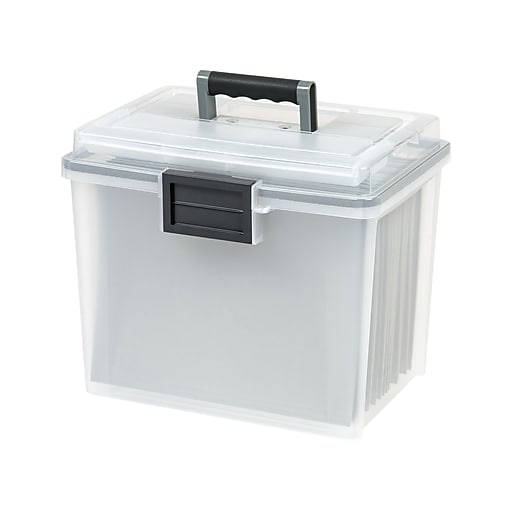 IRIS WeatherPro Portable File Box, Letter Size, Clear (110351) | Staples