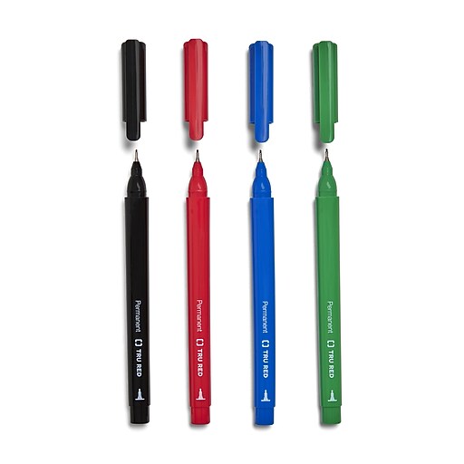 Shop Staples for TRU RED™ Pen Permanent Markers, Ultra Fine Tip ...