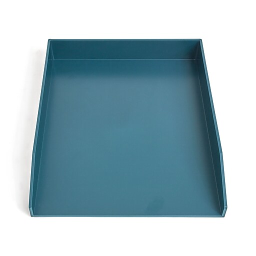 TRU RED™ Front Load Stackable Plastic Letter Tray, Teal (TR55258) | Staples
