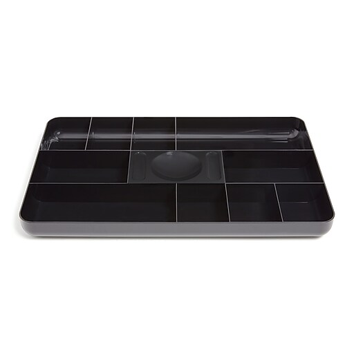 TRU RED™ 13-Compartment Plastic Drawer Organizer, Black (TR55350) | Staples