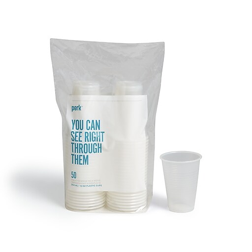 Shop Staples for Perk™ Plastic Cold Cup, 12 Oz., Clear, 50/Pack (PK56333)