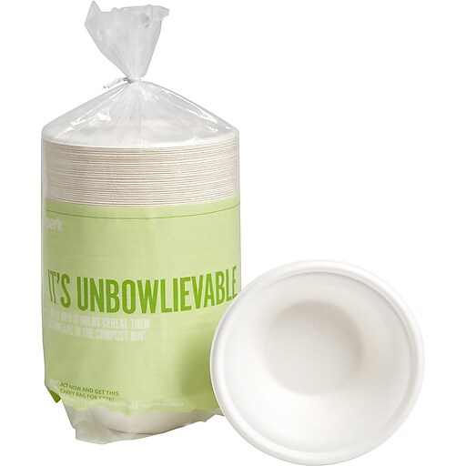Perk™ Compostable Paper Bowls, 12 Oz., White, 125/Pack (PK61285) | Staples