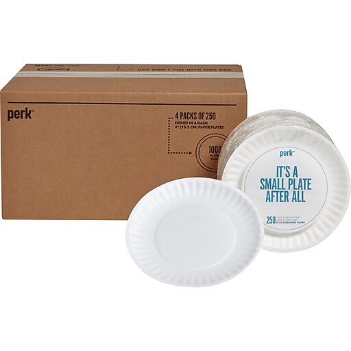 Perk™ Economy Paper Plates, 6", White, 1000/Carton (PK56517) | Staples