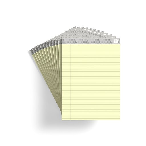 TRU RED™ Notepads, 8.5" x 11.75", Narrow Ruled, Canary, 50 Sheets/Pad ...