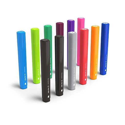 TRU RED™ Tank Permanent Markers, Chisel Tip, Assorted, 12/Pack (TR54529 ...