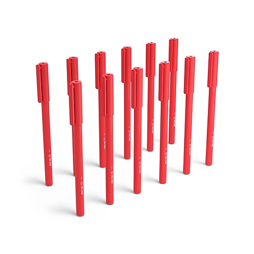 TRU RED™ Ballpoint Pen, Medium Point, 1.0mm, Red, Dozen (TR52859) | Staples