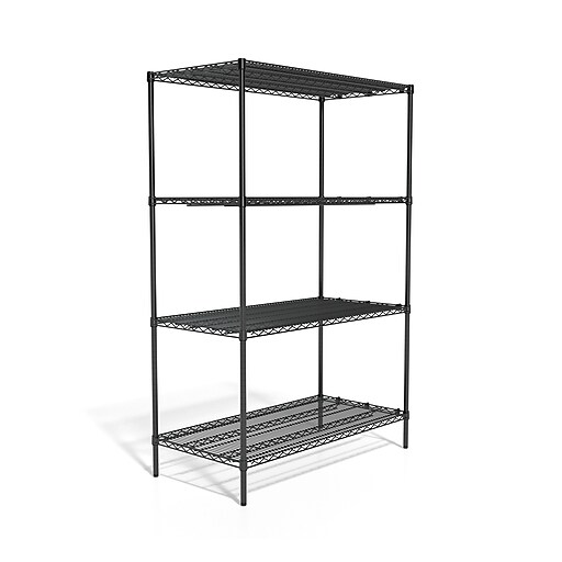 Coastwide Professional™ 4-Shelf Wire Unit, 48"W, Black (CW25476) | Staples