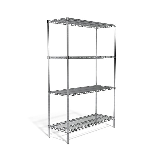 Coastwide Professional™ 4-Shelf Wire Unit, 48"W, Chrome (CW25477) | Staples