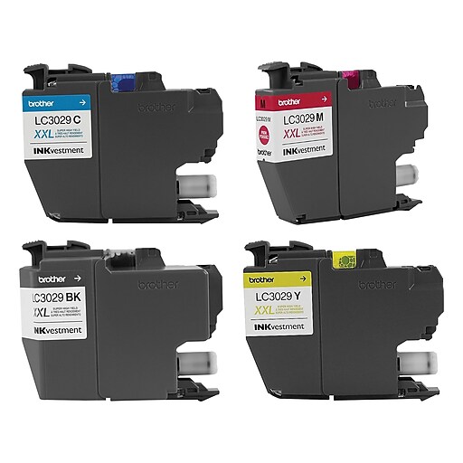 Brother LC3029 Black, Cyan, Magenta, Yellow, Extra High Yield Ink, 4 ...