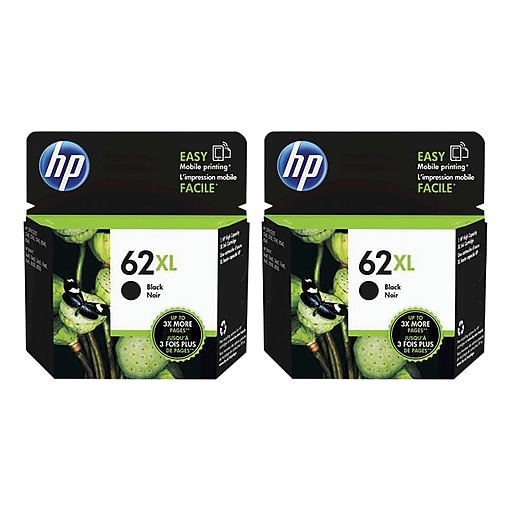 HP 62XL Black High Yield Ink Cartridges, 2/Pack (C2P05AN-VB), print up ...