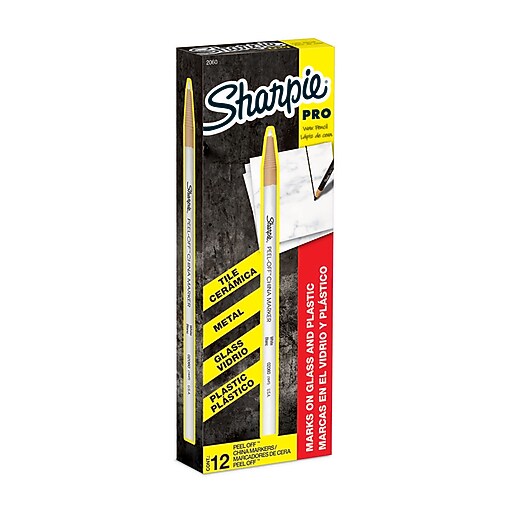 Sharpie Peel-Off China Marker, White, Dozen (02060 | Staples