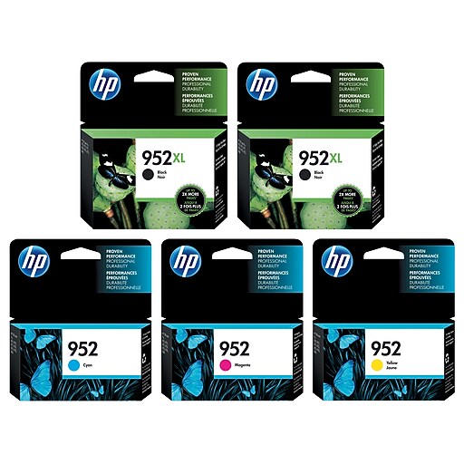 HP 952XL/952 Black High Yield and Cyan/Magenta/Yellow Standard Yield ...