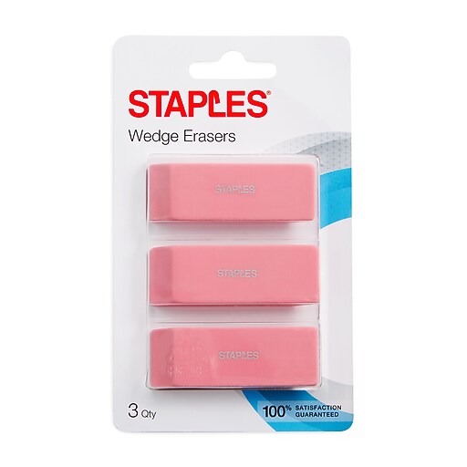Staples Block Erasers, Pink, 3/Pack (10433-CC) | Staples
