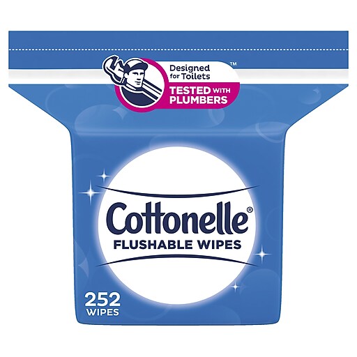 Cottonelle Flushable Wet Wipes, 252 Wipes/Refill (43541) | Staples