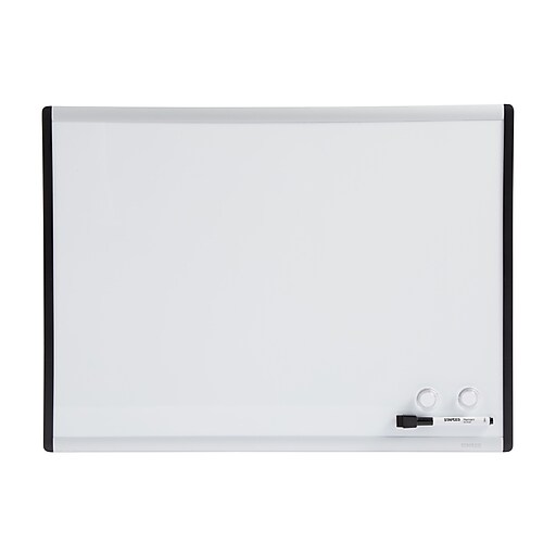 Staples Magnetic Steel Dry-Erase Whiteboard, Silver/Black, 1.5' x 2 ...