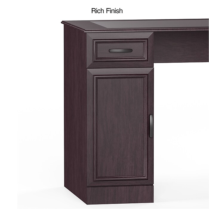 Staples Kendall Park 58.5 W Double Pedestal Desk Cherry 52105 Staples