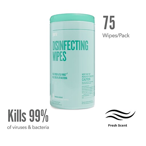 Perk™ Disinfecting Wipes, Fresh, 75 Wipes, 6/Carton (PK56664CT) | Staples