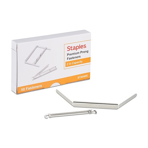 Staples® Premium Prong Fasteners, 2 "W Capacity, Silver, 50/Pack (44405 ...