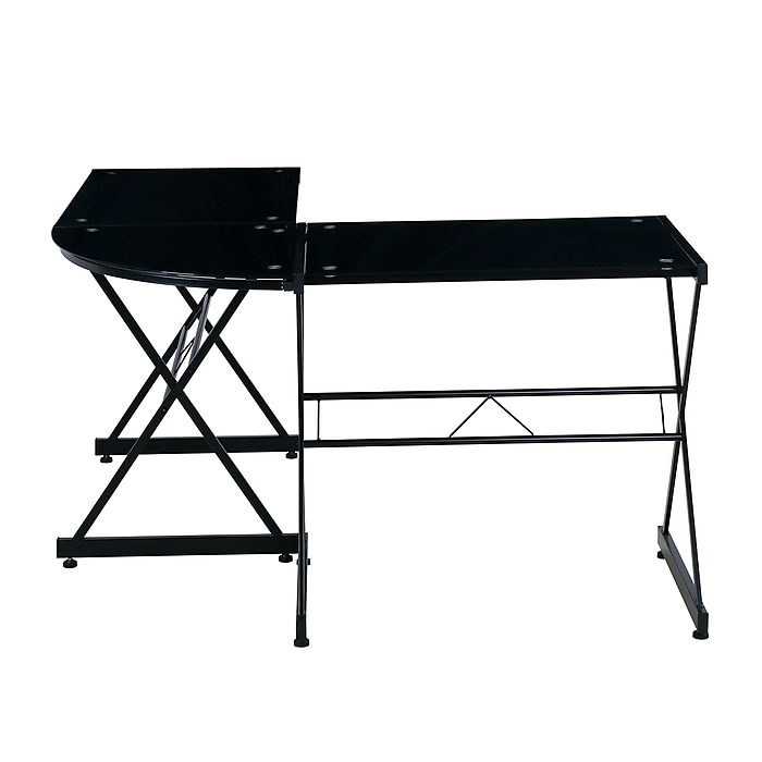 Staples glass corner desk store