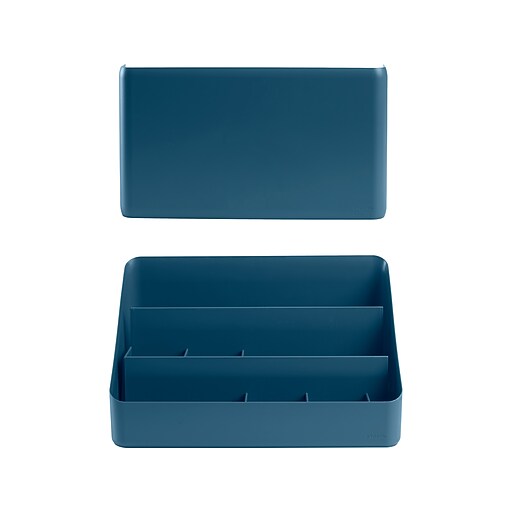 Poppin 2-Piece Desk Organizer Set, Polystyrene, Slate Blue (108023 ...