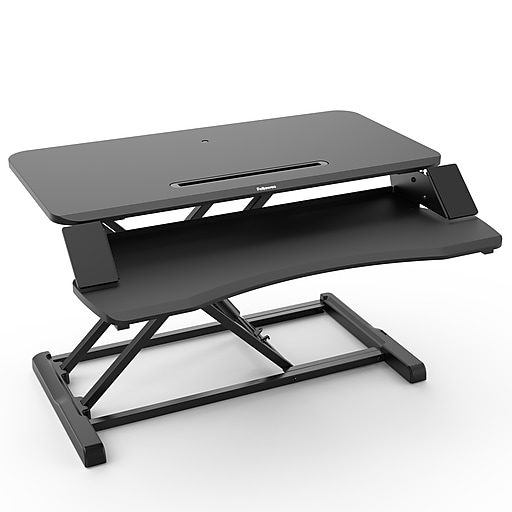 Fellowes Corsivo 32"W Manual Adjustable Standing Desk Converter, Black ...