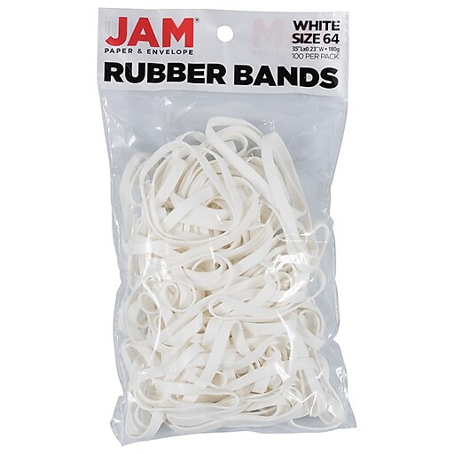 JAM Paper Colored Multi-Purpose #64 Rubber Bands, 3.5" x 0.25", Non ...