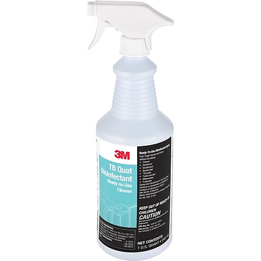 3M TB Quat Disinfectant Ready-To-Use Cleaner, Lemon, 32 oz., 12/Carton ...