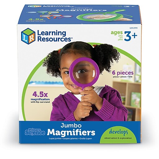 Learning Resources Primary Science Jumbo Magnifier, Set of 6 (LER2774 ...