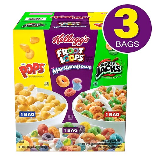 KELLOGG'S Assorted Cereal Variety Pack, 3 Count (220-01114) at Staples