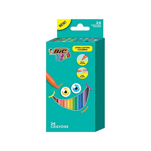BIC Kids Crayons, 24/Pack (BKPC24-AST) | Staples