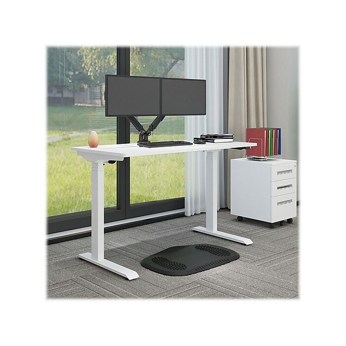 FlexiSpot 48 W Electric Adjustable Standing Desk White EC9W Staples